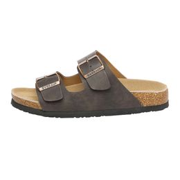 EVER AU Damen Mallard Leder Doppelschnallen-Sandalen - Braunes ge&ouml;ltes Leder