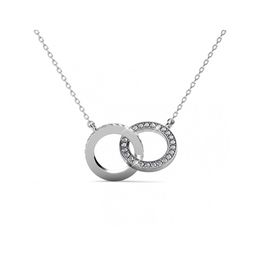 Circle Twin Halskette - Silber und Kristall