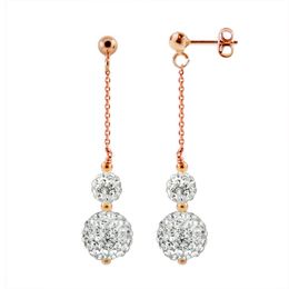 DIADEMA - Ohrringe Pinky Gold - Kristall Wei&szlig; - Kollektion Crystal Pearl