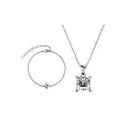 Einfaches quadratisches Calle-Set - Silber und Kristall