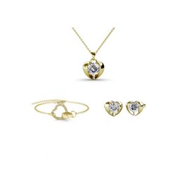 Simply Love Verschlossenes Herz f&uuml;r Baum Set - Gold und Kristall