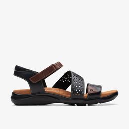 Clarks Kitly Way schwarze Leder-Sandalen