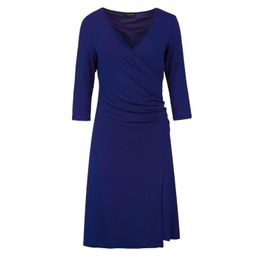 Elektrisch blaues Faux-Wickelkleid aus nachhaltigem Stoff