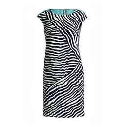 &Auml;rmelloses, gestreiftes, tailliertes Kleid