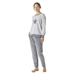 Damen-Winterpyjama aus Samt mit langen &Auml;rmeln JJBEP1700