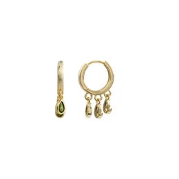 Luxenter Smaragd Zirkonia Ohrringe aus 18k Gelbgold - Atzul