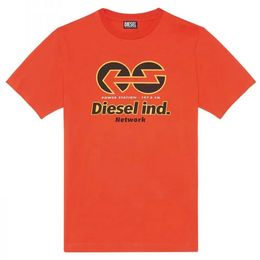 Diesel Unisex Erwachsenen Power Station Logo T-Shirt (Orange/Schwarz)