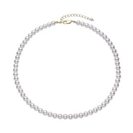 Luxenter Halskette mit wei&szlig;er Perle, 18 Karat Gold-Finish &ndash; Jamel