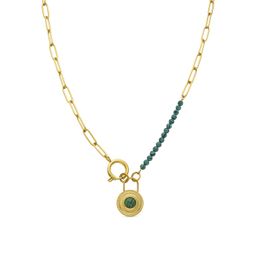 Luxenter Malachit-Halskette aus 18 Karat Gelbgold - Mossir