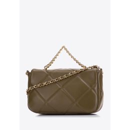 Wittchen Damenhandtasche, gesteppt mit Quadraten an einer Kette, klein, gr&uuml;n