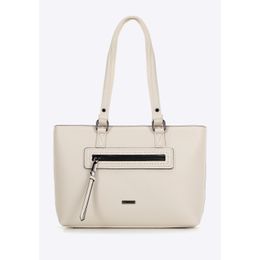 Wittchen Damenhandtasche aus &Ouml;ko-Leder, erbsenfarben, cremefarben