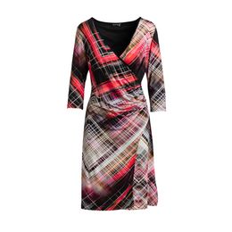 Print Jersey Faux Wrap Kleid in Rot