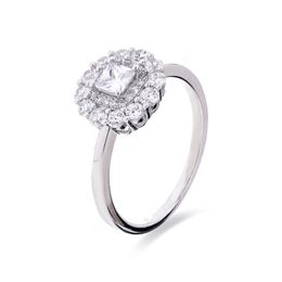 Luxenter Ring aus 925er Sterlingsilber und Zirkonia, rhodiniert &ndash; Raxya