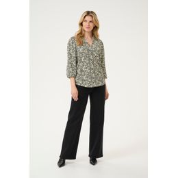 Kaffe Langarm-Bluse Regular fit Black/White Flower Print floral
