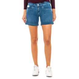 La Martina Damen Denim-Shorts mit Saum und G&uuml;rtelschlaufen LWB002