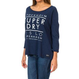 Superdry Nordic Slouch Crew G60119XNS Damen Pullover mit 3/4 &Auml;rmeln
