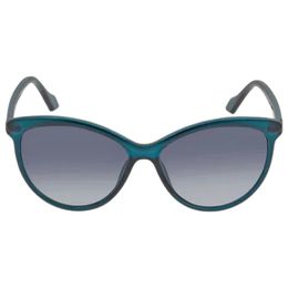 Calvin Klein - Sonnenbrille mit t&uuml;rkisfarbenem Rahmen und grauen Verlaufsgl&auml;sern in Kristalloptik