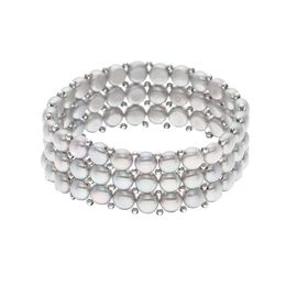 Armband 3 Reihen aus echten S&uuml;&szlig;wasserperlen - 4 mm