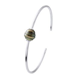 Armreif &ndash; Silber 925 &ndash; echte Tahiti-Zuchtperle, eingekreist, 9&ndash;10 mm