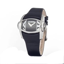 Chronotech Schwarze Leder Armbanduhr
