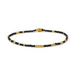 Luxenter Armband aus schwarzem Kristall mit 18 Karat Gelbgold-Finish &ndash; Xanvi