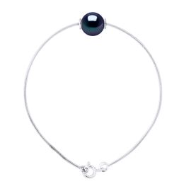 Maschenarmband Serpentin Rund S&uuml;&szlig;wasserperle und Wei&szlig; 9-10 mm 925