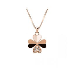 Kleeblatt-Anh&auml;nger - Rose Gold und Kristall
