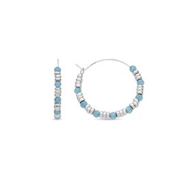 Luxenter Ohrringe aus 925er Sterlingsilber mit Aquamarin-Zirkonia, rhodiniert &ndash; Deli