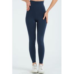 JUSTEVER High Waist Slimming Laser Cut Sports Petrol Damenleggings - Active