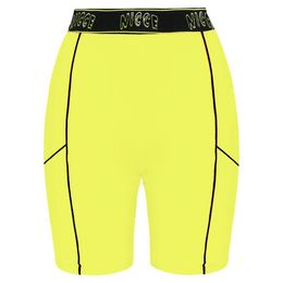 Nicce Stretch Logo Schwarz/Neongelb Womens Carbon Shorts 201 2 06 03 0180