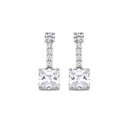 Luxenter Ohrringe aus 925er Sterlingsilber und Zirkonia mit Rhodium-Finish &ndash; Asju
