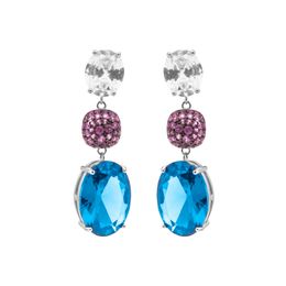 Luxenter Ohrringe aus 925er Sterlingsilber und mehrfarbigem Zirkonia mit Rhodiumbeschichtung &ndash; Filia