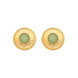 Luxenter Ohrringe mit 18-kar&auml;tigem Gelbgold-Finish und T&uuml;rkis &ndash; Tezo