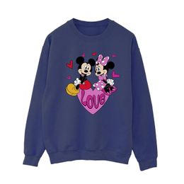 Disney - "Love Hearts" Sweatshirt f&uuml;r Damen (Dunkles Marineblau)