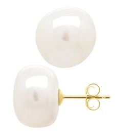 Ohrringe Gelbgold - Echte S&uuml;&szlig;wasser-Zuchtperlen Barock 12-13 mm