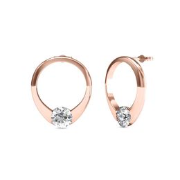 Mini-Ring-Ohrringe - Ros&eacute;gold und Kristall