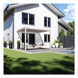 Weide Deluxe Wand Pergola Voll Aluminium 3 x 3,6 M Lamellendach Ivory Sand?