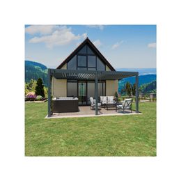 Weide Deluxe Wand Pergola Voll Aluminium 3,6 x 5,3 M Lamellendach anthrazit?