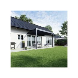 Weide Deluxe Wand Pergola Voll Aluminium 3 x 3,6 M Lamellendach anthrazit?