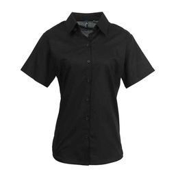 Premier - "Signature" Hemd f&uuml;r Damen kurz&auml;rmlig (Schwarz)