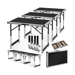 TecTake&reg; 3er Set Tapeziertisch, klappbar, mit Kantenschutz und Tragegriff, 300 x 60 x 73 - 94 cm