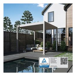 Weide Classic Pergola Aluminium freistehend 3 x 3 M Lamellendach Ivory Sand?