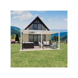 Weide Deluxe Wand Pergola Voll Aluminium 3,6 x 5,3 M Lamellendach wei&szlig;?