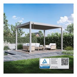 Weide Classic Pergola Aluminium freistehend 3 x 4 M Lamellendach Ivory Sand?