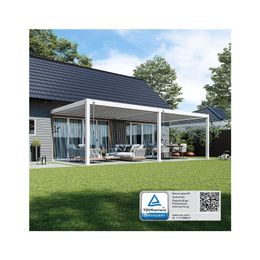 Weide Deluxe Plus Wand Pergola Voll Aluminium 4 x 8 M Lamellendach Wei&szlig;?