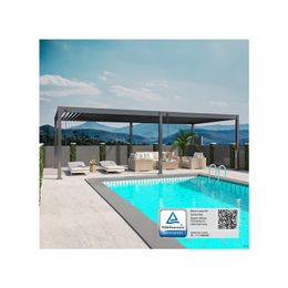 Weide Deluxe Plus Pergola Voll Aluminium freistehend 4 x 8 M Lamellendach anthrazit?