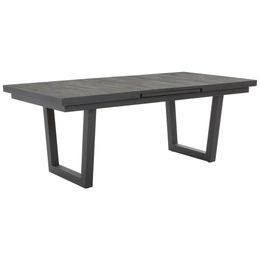 Ambia Garden Gartentisch, Anthrazit, Dunkelgrau, Metall, Keramik, rechteckig, Kufe, U-Form, 260x100x200 cm, ausziehbar, Gartenm&ouml;bel, Gartentische, Gartentische ausziehbar