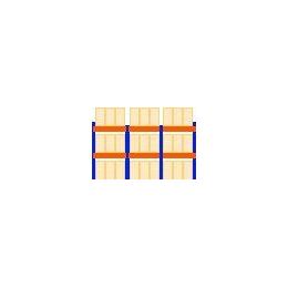 SCHULTE LAGERTECHNIK Schulte Palettenregal, Grundregal, B 8444 x T 1100 x H 3000 mm, 3 Ebenen, Palettengewicht bis 800 kg, Feldlast 5395 kg, blau/orange
