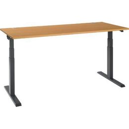 Sch&auml;fer Shop Sch&auml;fer Shop Select Schreibtisch ERGO-T 2.0, elektrisch h&ouml;henverstellbar, Rechteck, T-Fu&szlig;, B 1800 x T 800 x H 640-1300 mm, Buche/anthrazit