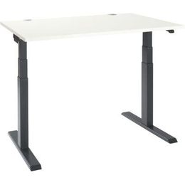Sch&auml;fer Shop Sch&auml;fer Shop Select Schreibtisch ERGO-T 2.0, elektrisch h&ouml;henverstellbar, Rechteck, T-Fu&szlig;, B 1200 x T 800 x H 640-1300 mm, wei&szlig;/anthrazit